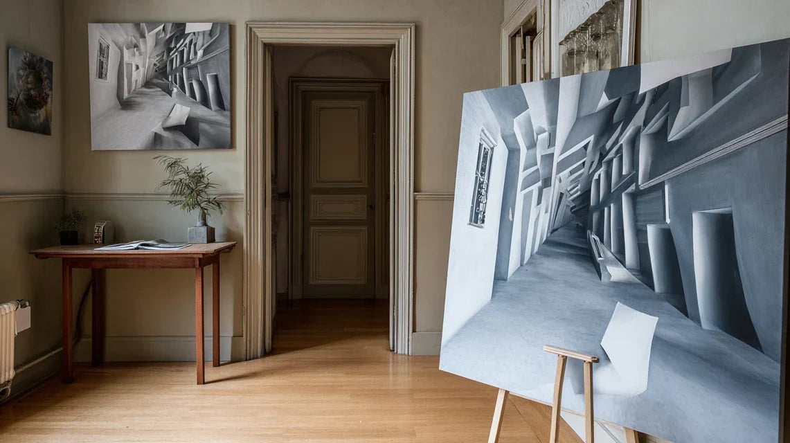 Illusion de profondeur avec un grand tableau : technique déco