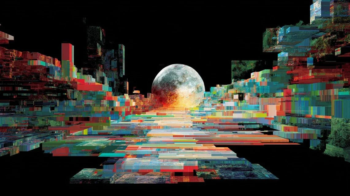 Glitch Art Spatial : Le Cosmos Digital dans votre Déco