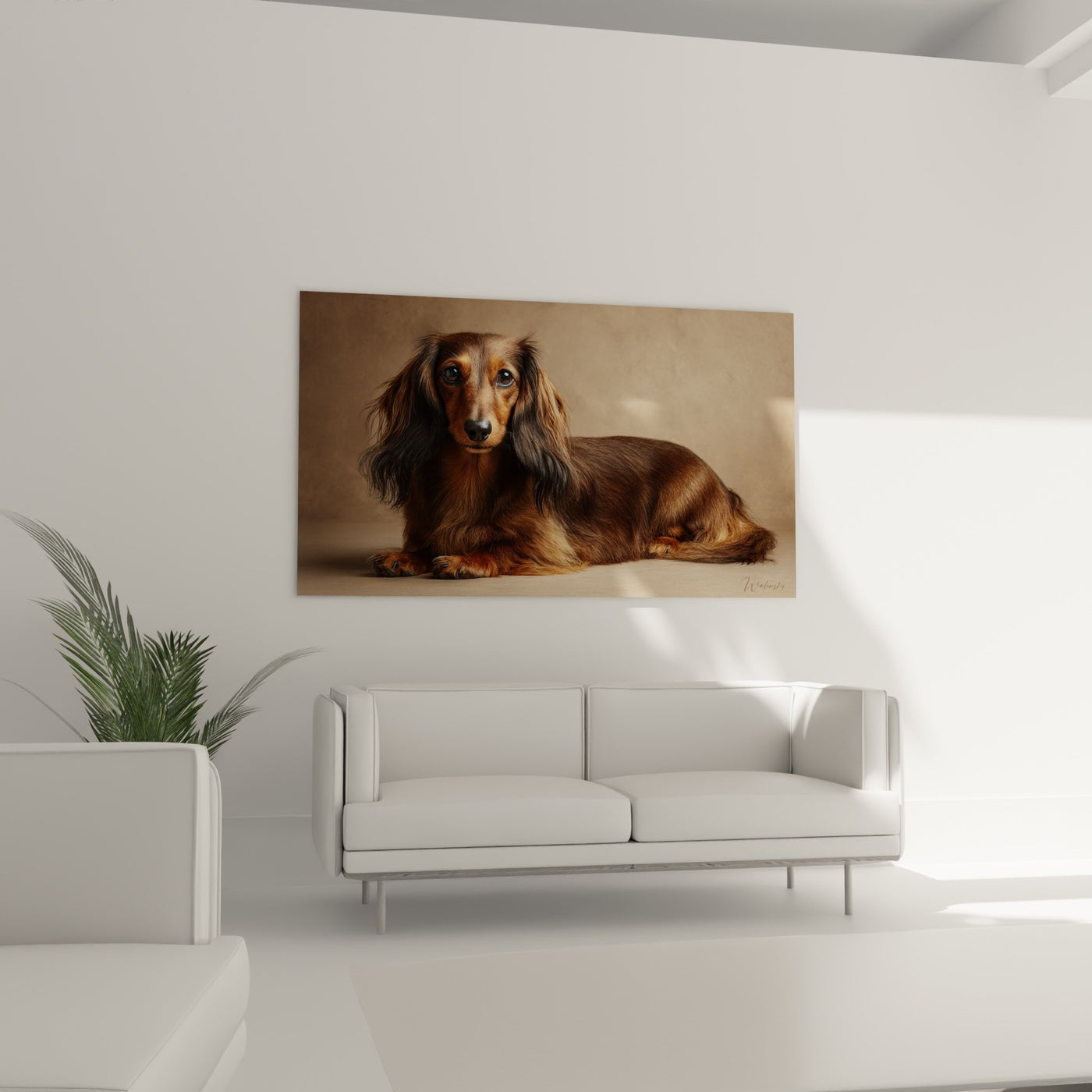 Tableau Teckel Poil Long Chocolat - Portrait Élégant