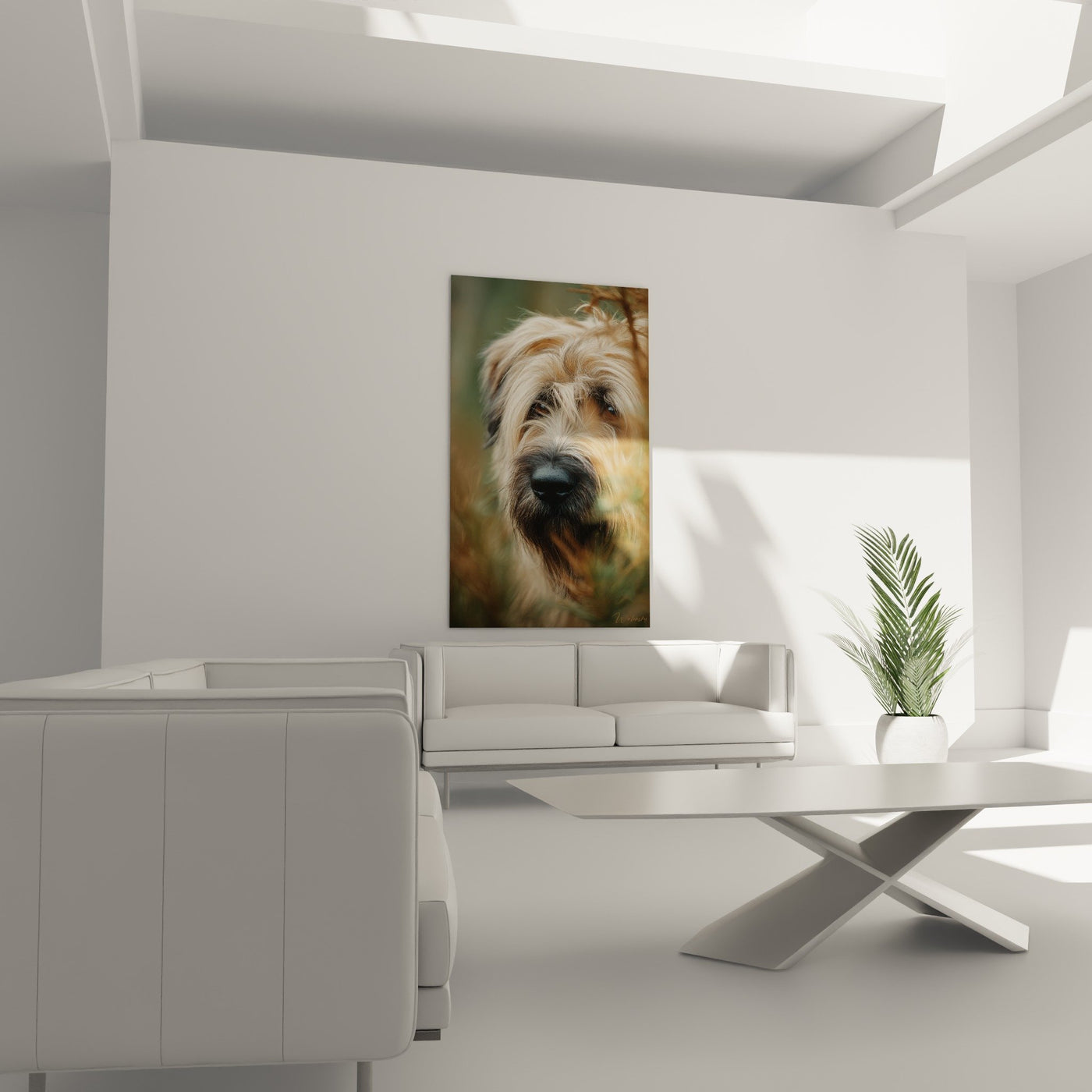 Tableau Portrait Chien Pelage Doré - Edition Briard