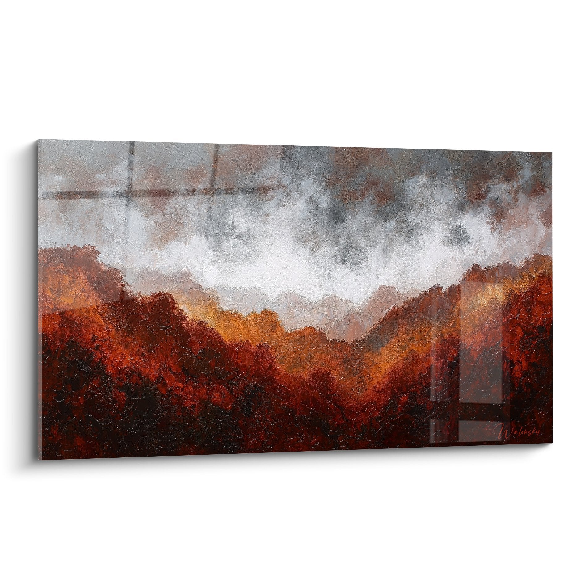 Berglandschaft-Gemälde Ocker Rot - Feng Shui Erdmitte