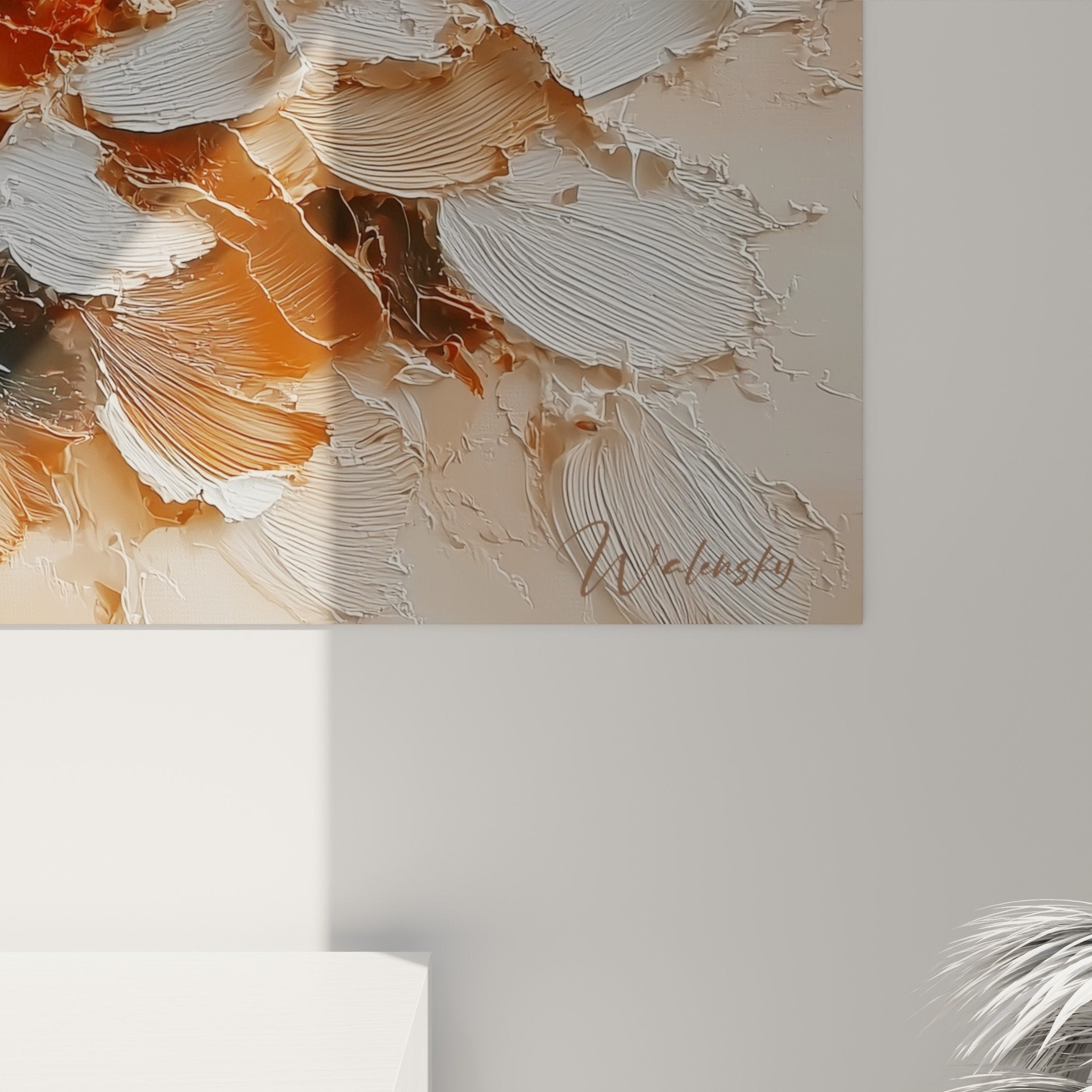 Gemälde Blume Orange und Weiß - Feng shui Erdzentrum